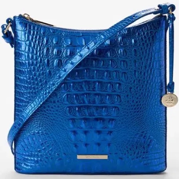 Brahmin | Bags | Nwt Brahmin Blue Croc Embossed Leather Crossbody Bag ...